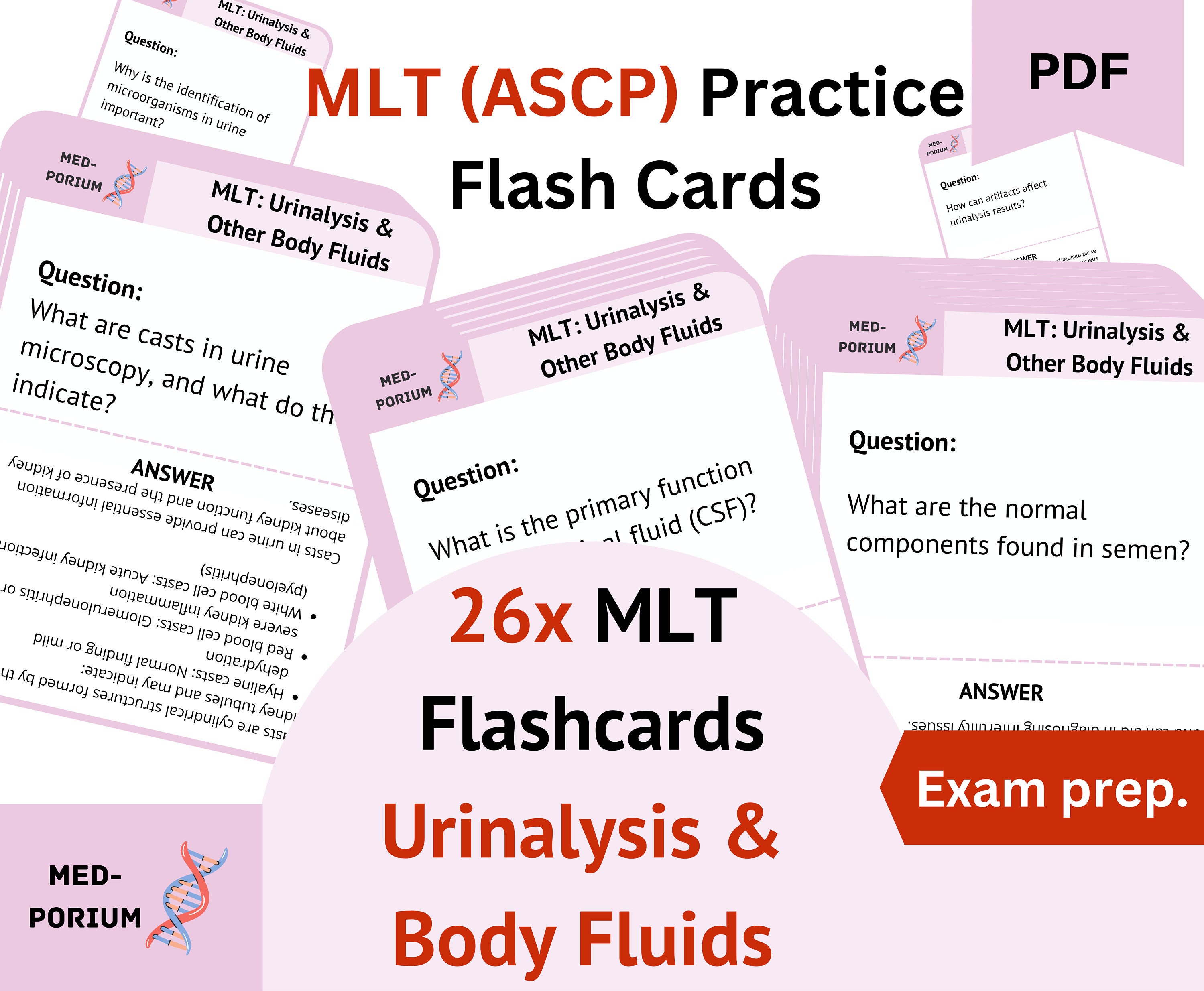 MLT (ASCP) Exam Flashcards: Urinalysis & Body Fluids - Etsy
