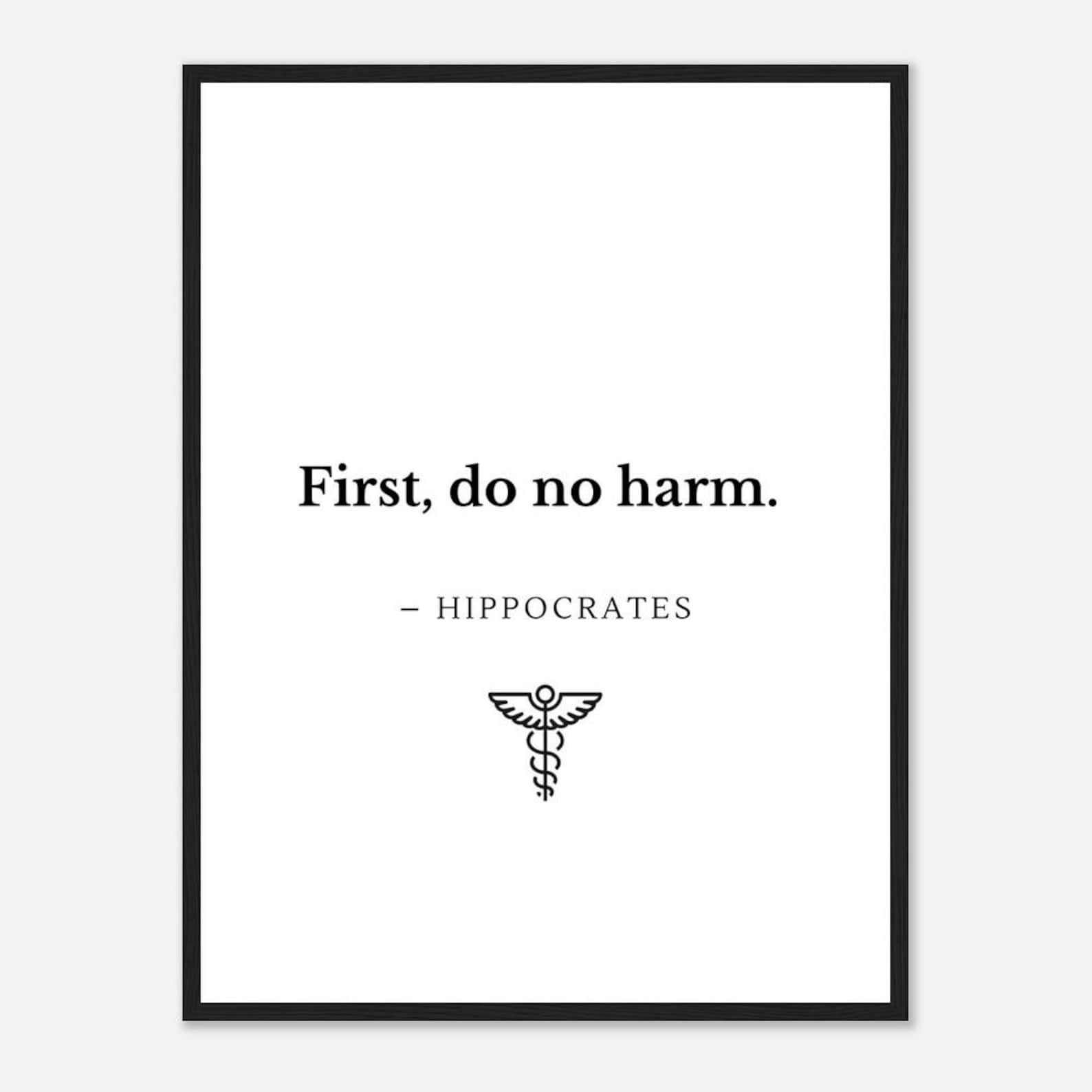Affirmation Wall Art Hippocratic Oath First, Do No Harm - Etsy