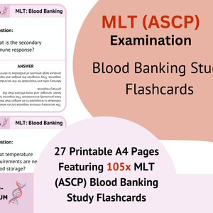 MLT (ASCP) Exam Flashcards: Blood Banking - Etsy