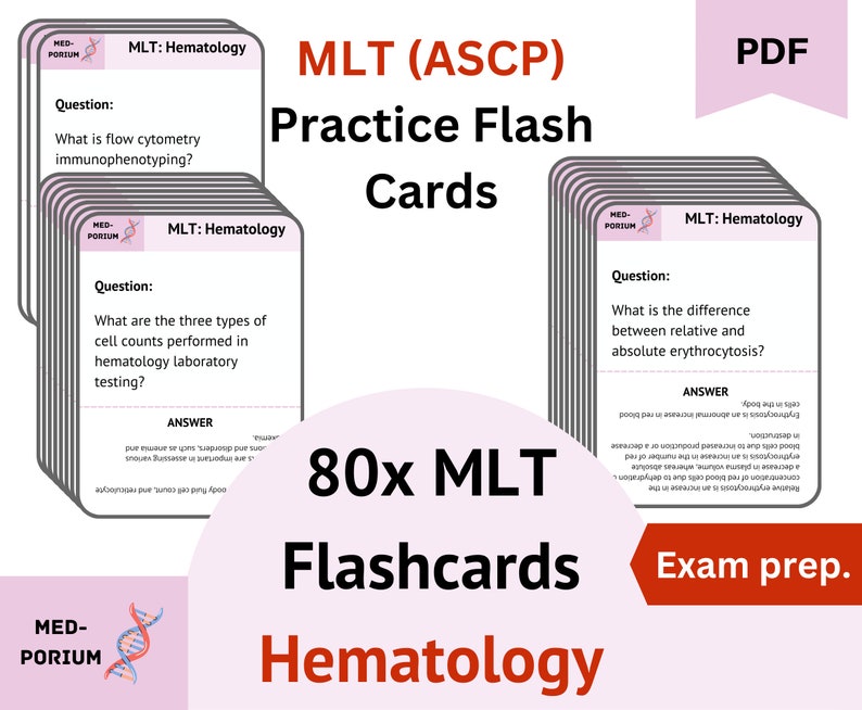 MLT (ASCP) Exam Flashcards: Hematology - Etsy