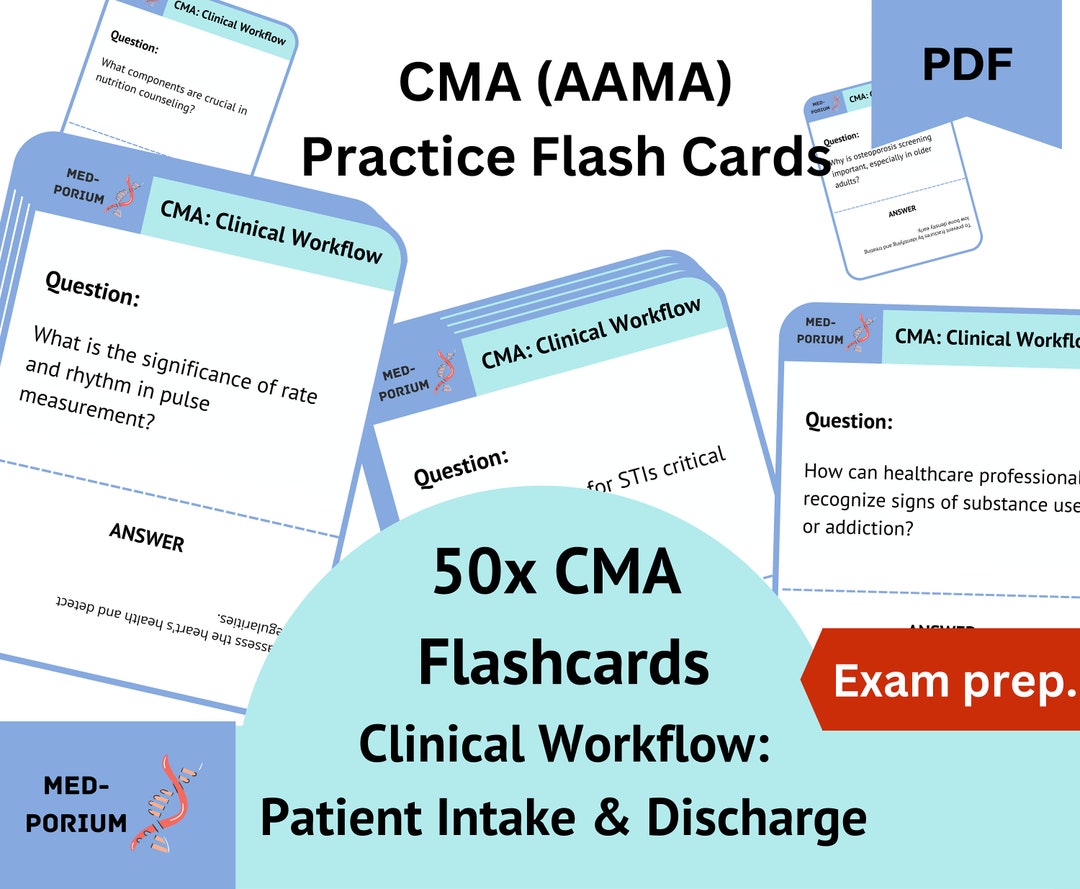 CMA (AAMA) Exam Flashcards: Clinical Workflow Patient Intake ...