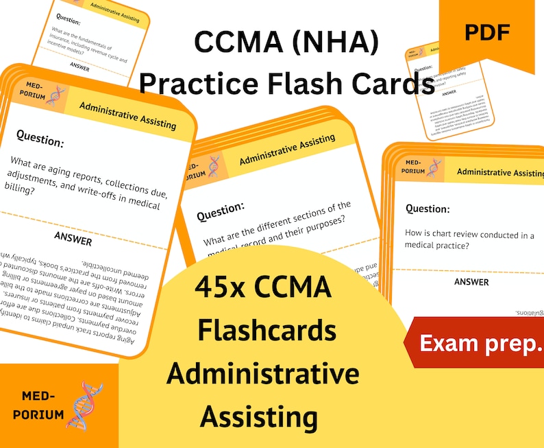 CCMA (NHA) Exam Flashcards: Administrative Assisting - Etsy