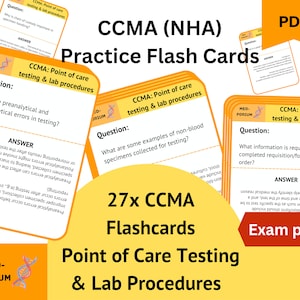 CCMA (NHA) Exam Flashcards: Point of Care Testing & Lab Procedures - Etsy