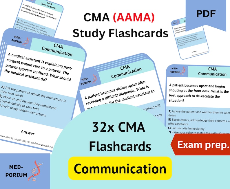 CMA (AAMA) Exam Flashcards: Communication - Etsy