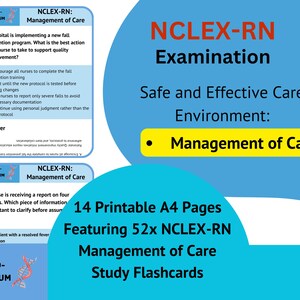 NCLEX-RN Flashcards: Management of Care - Etsy