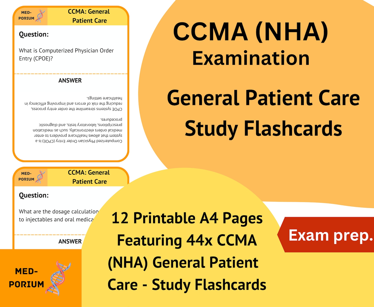 CCMA (NHA) Exam Flashcards: General Patient Care - Etsy