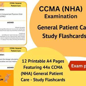CCMA (NHA) Exam Flashcards: General Patient Care - Etsy