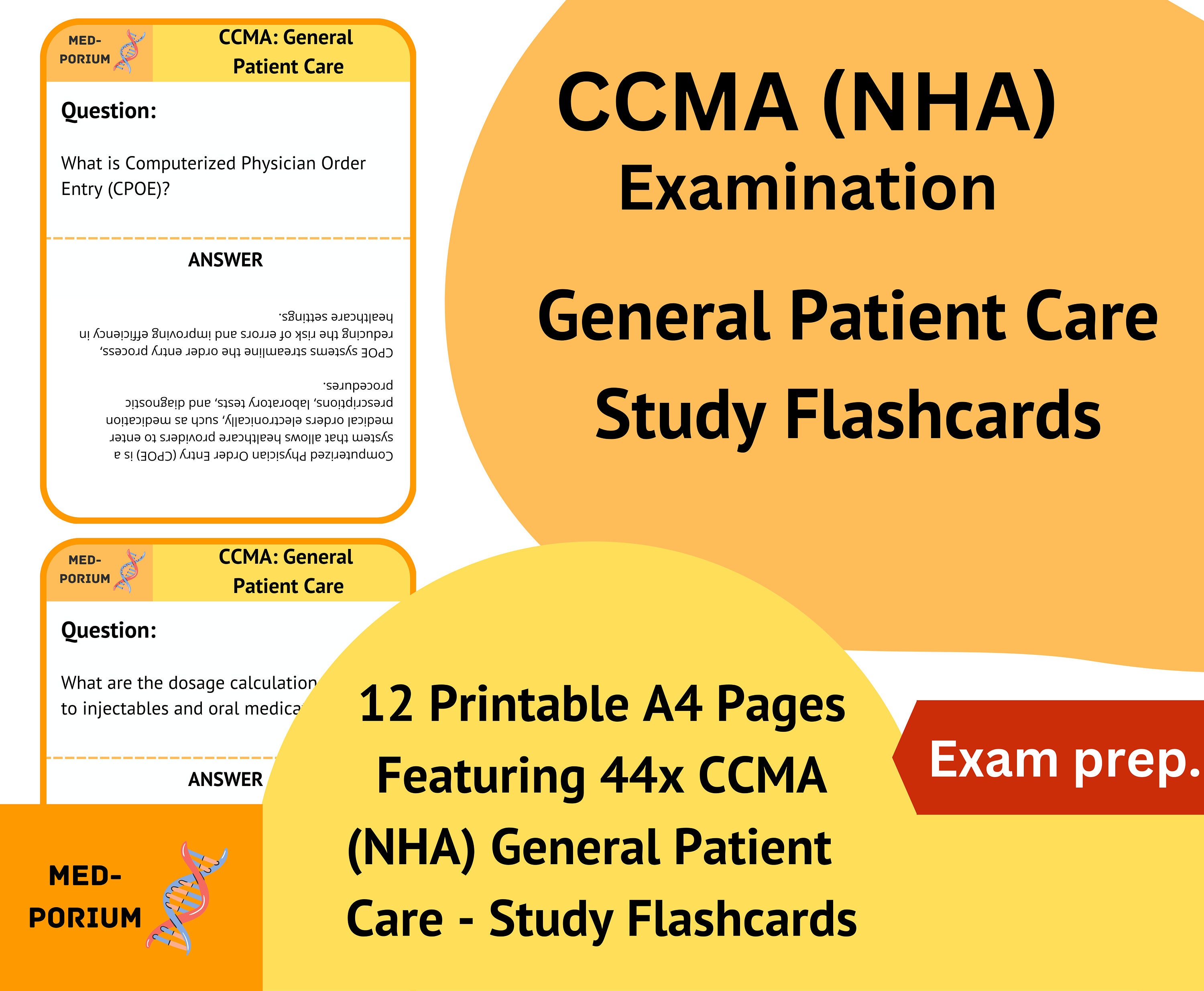 CCMA (NHA) Exam Flashcards: General Patient Care - Etsy