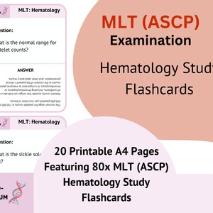 MLT (ASCP) Exam Flashcards: Hematology - Etsy
