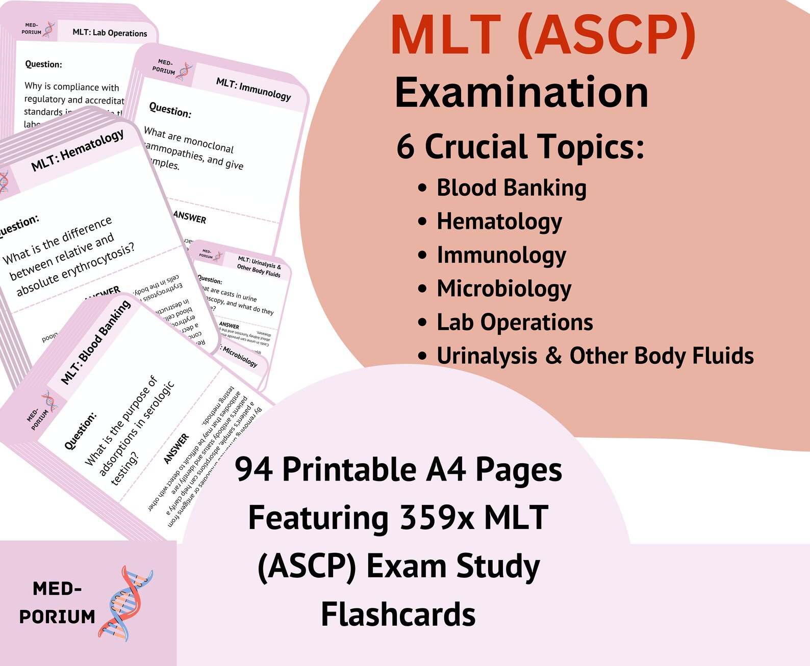 Complete MLT (ASCP) Exam Flashcard Set - Etsy