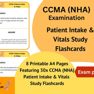 CCMA (NHA) Exam Flashcards: Patient Intake & Vitals - Etsy