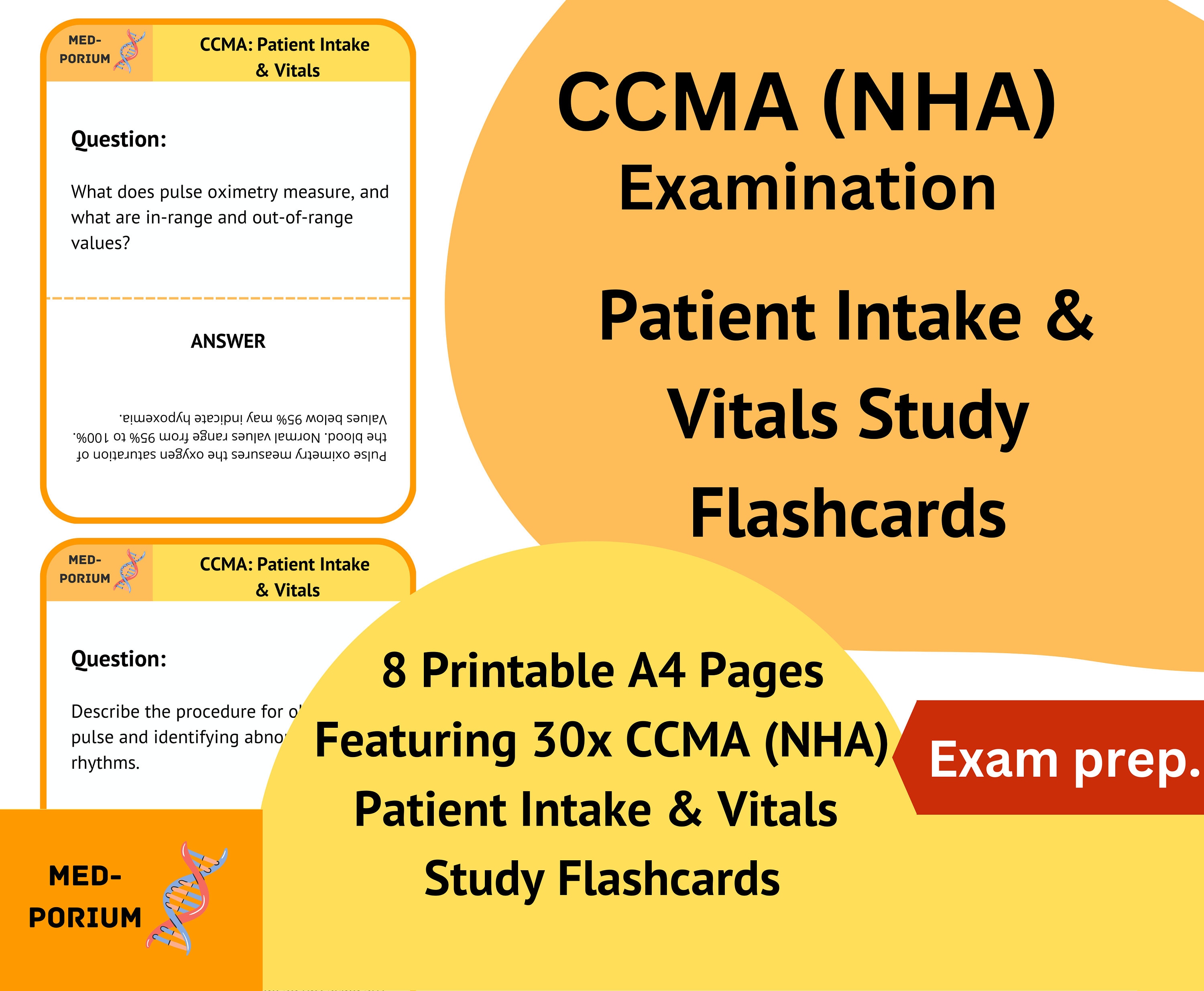 CCMA (NHA) Exam Flashcards: Patient Intake & Vitals - Etsy