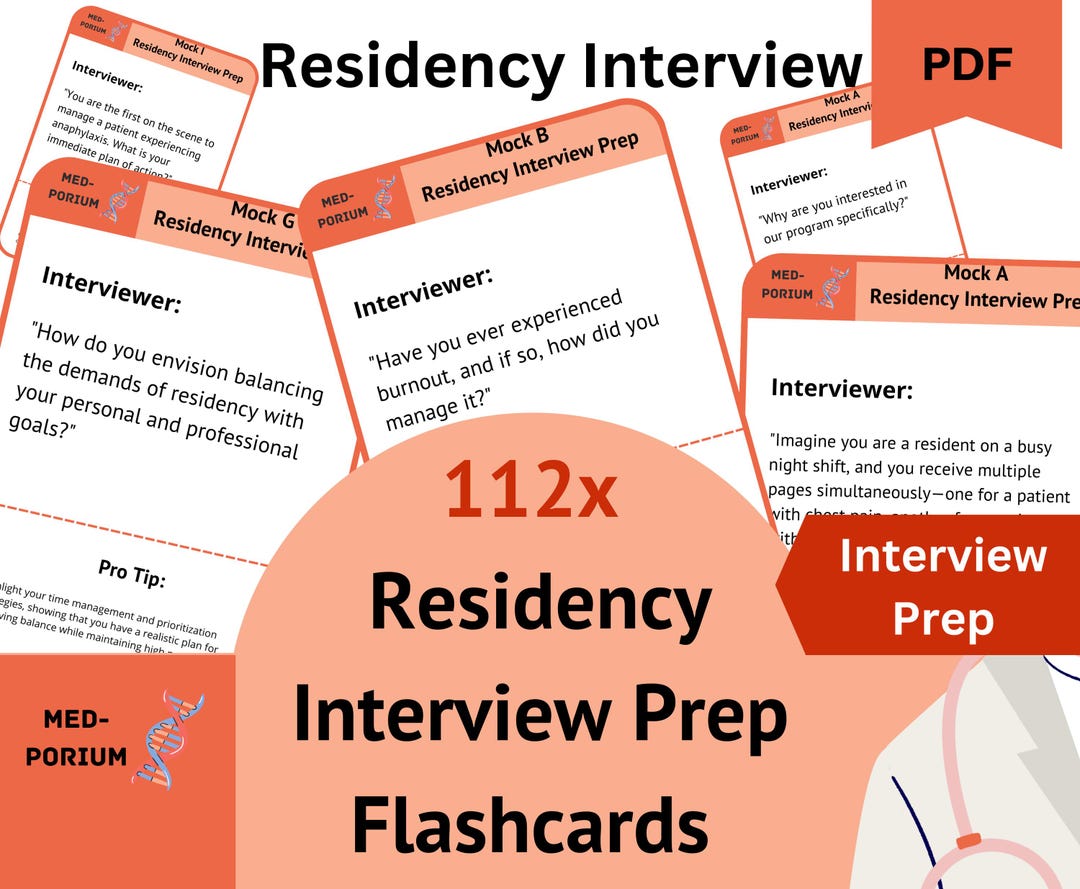 Residency Interview Prep Flashcards: 130+ Real-world Questions ...
