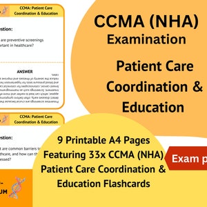 CCMA (NHA) Exam Flashcards: Patient Care Coordination & Education - Etsy