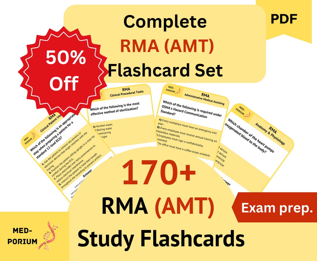 Complete RMA (AMT) Exam Flashcard Set - Etsy