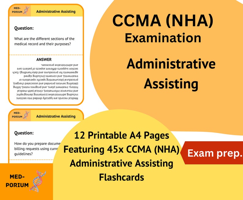 CCMA (NHA) Exam Flashcards: Administrative Assisting - Etsy