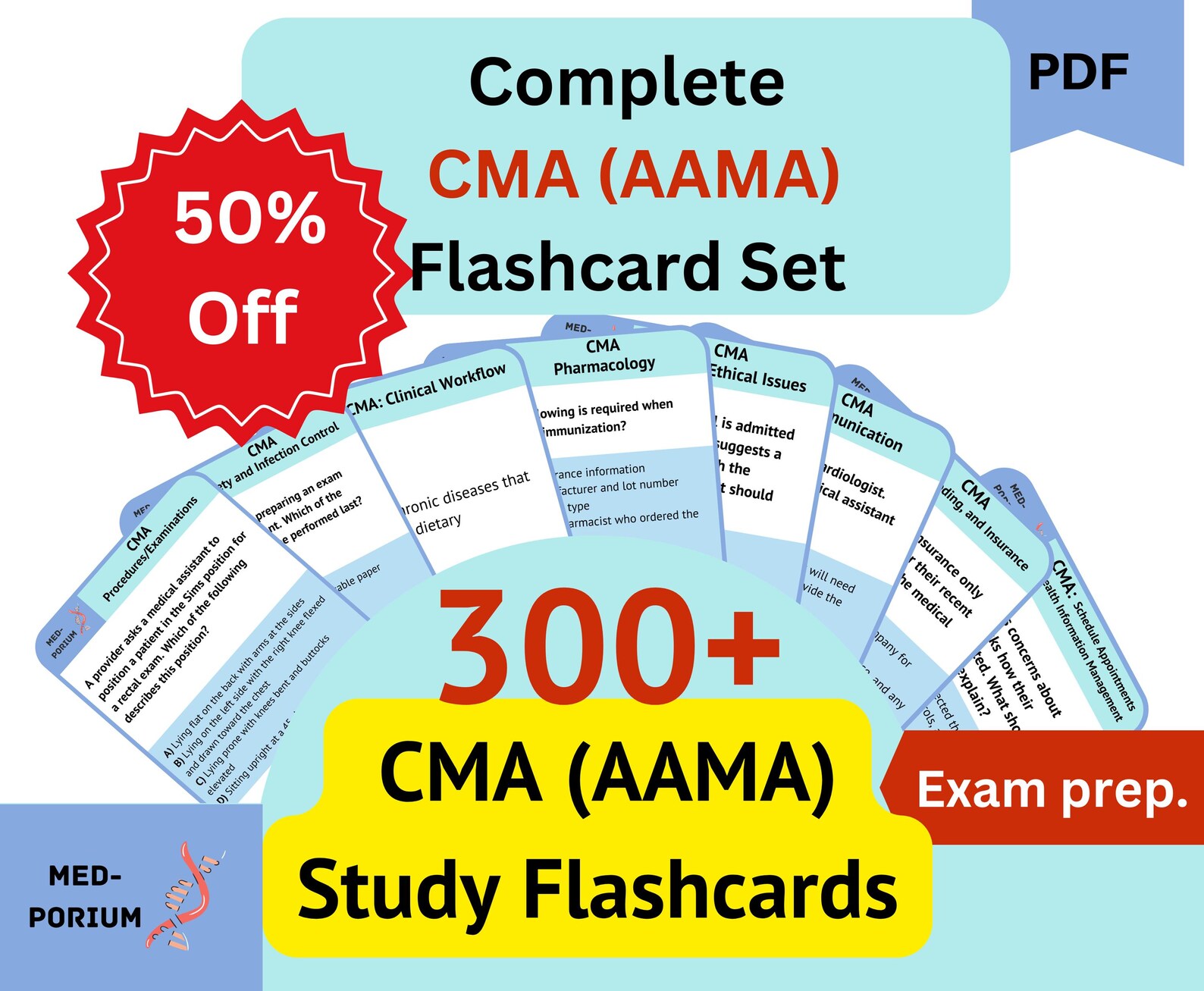 Complete CMA (AAMA) Flashcard Set - Etsy