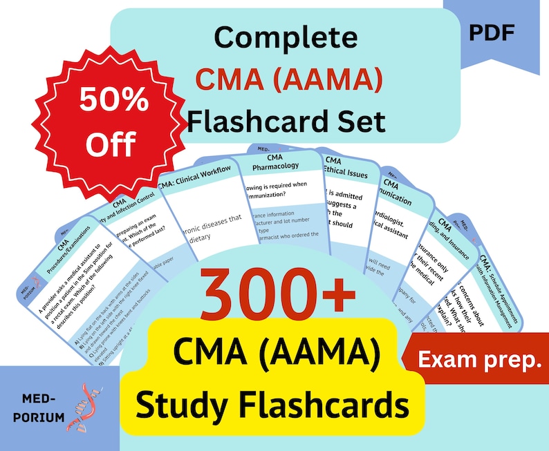 Complete CMA (AAMA) Flashcard Set - Etsy