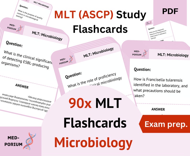 MLT (ASCP) Exam Flashcards: Microbiology - Etsy