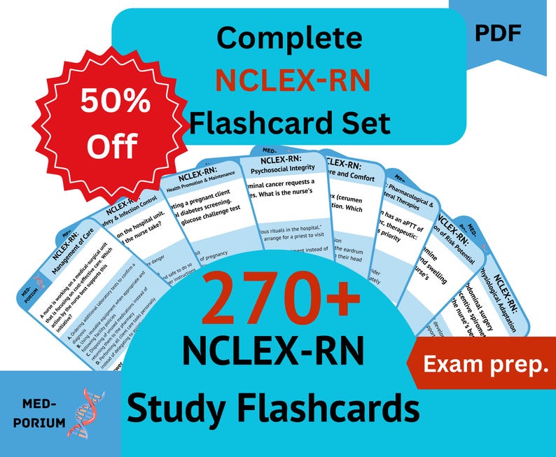 Complete NCLEX-RN Flashcard Set - Etsy