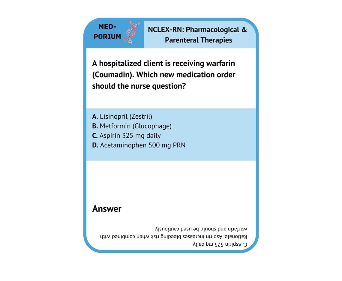 NCLEX-RN Flashcards: Pharmacological and Parenteral Therapies - Etsy
