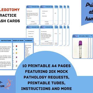 Phlebotomy Practice Flashcards: Mock Pathology Requests - Etsy