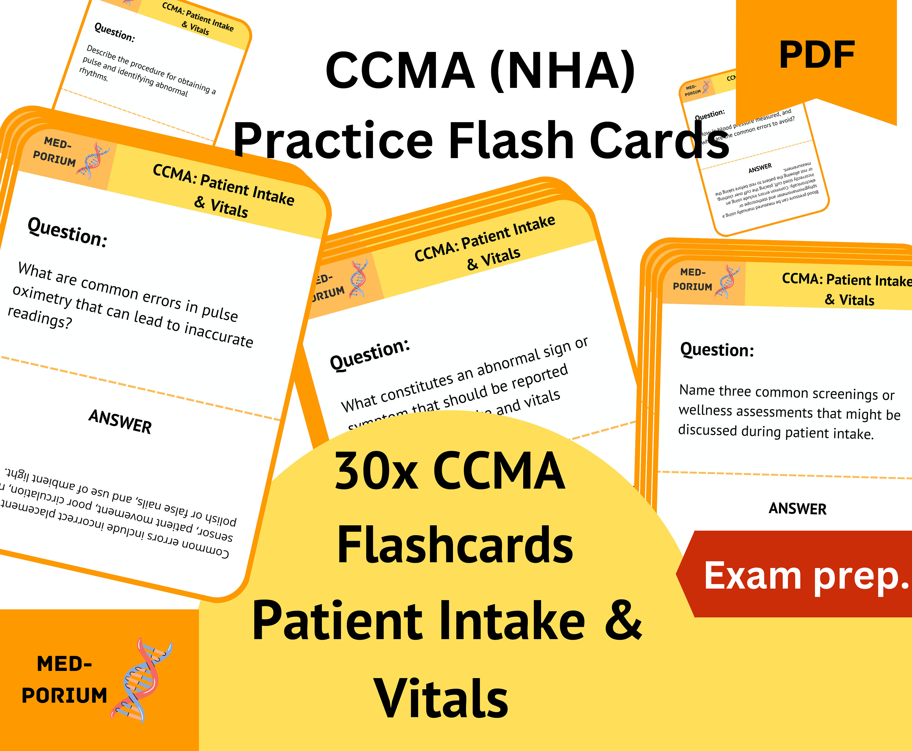 CCMA (NHA) Exam Flashcards: Patient Intake & Vitals - Etsy