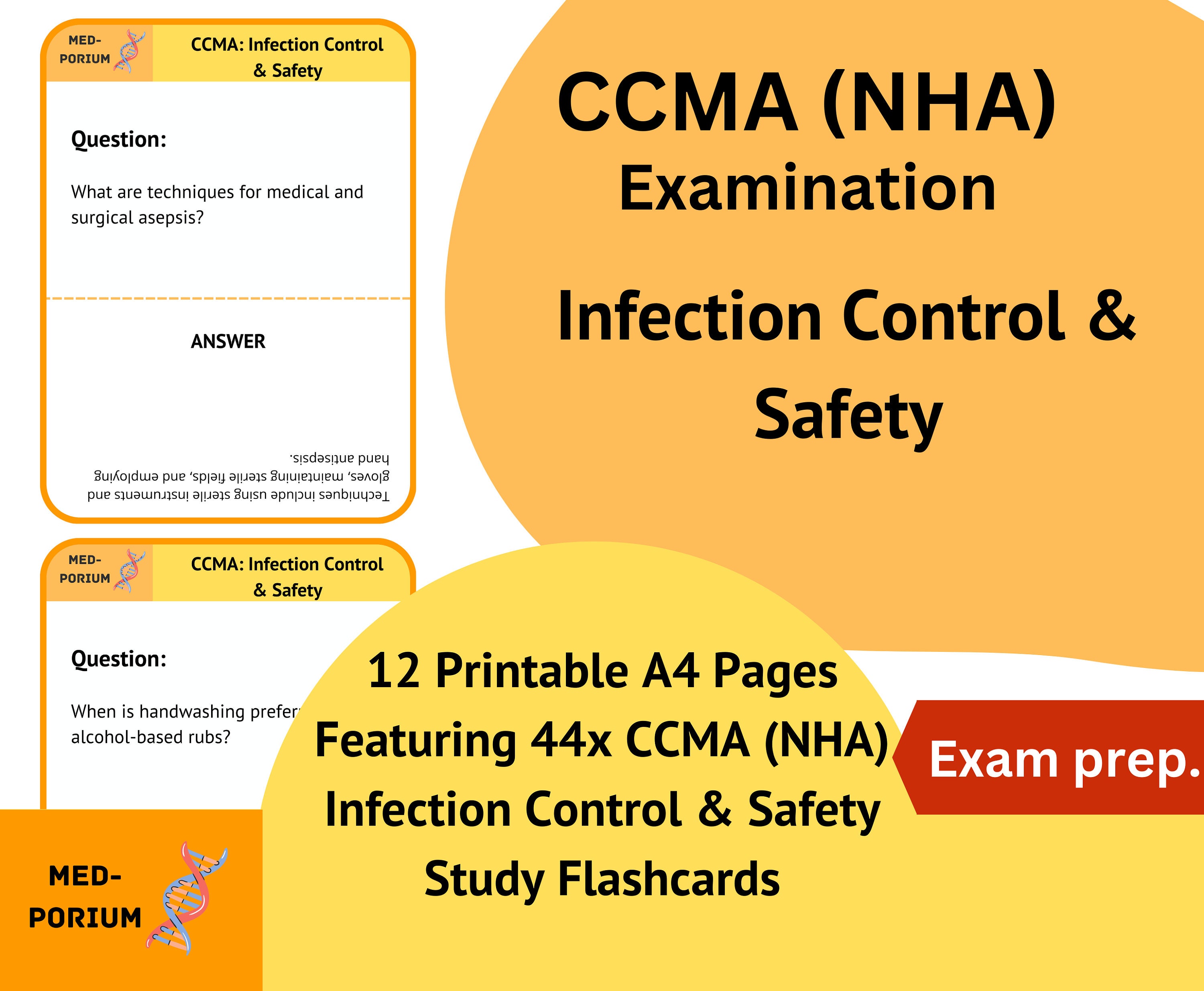 CCMA (NHA) Exam Flashcards: Infection Control & Safety - Etsy