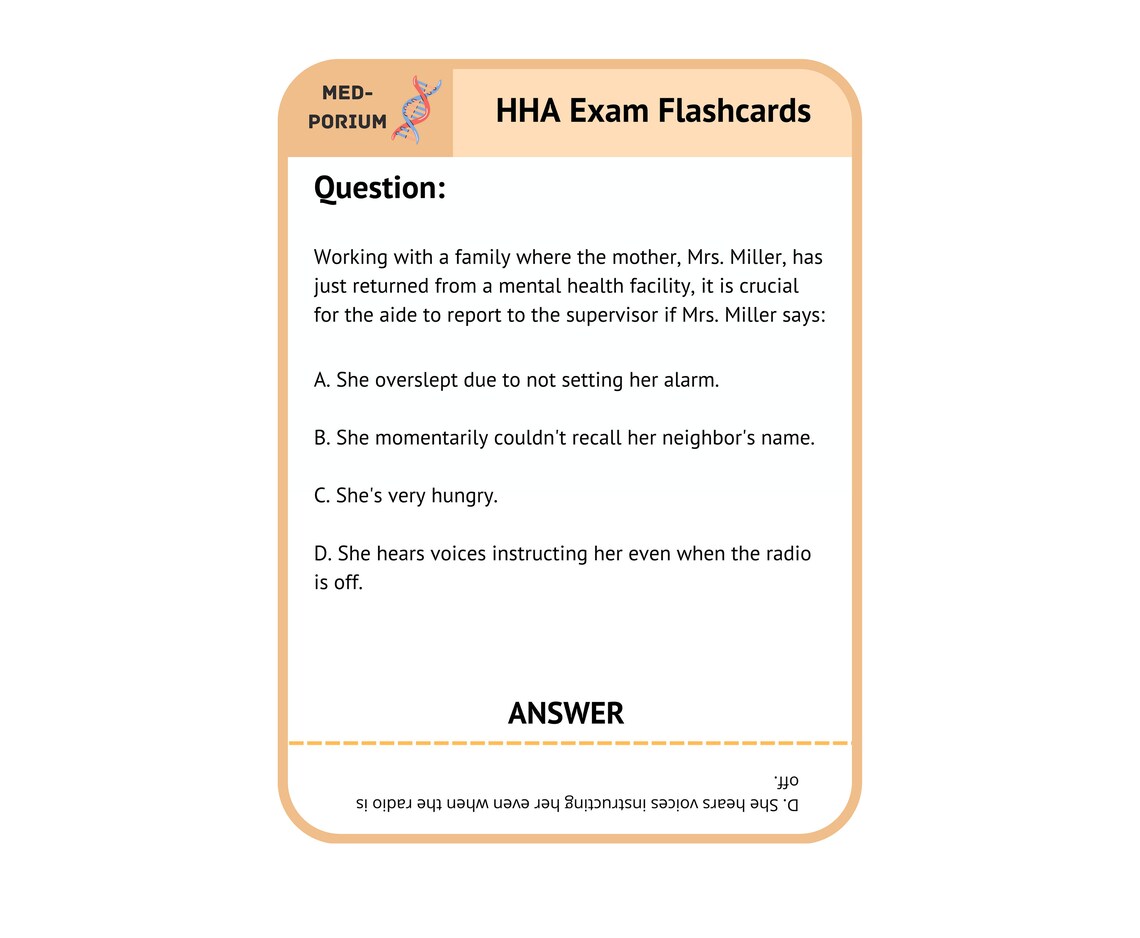 Home Health Aide (HHA) Certification Exam Flashcards - Etsy