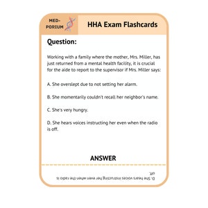 Home Health Aide (HHA) Certification Exam Flashcards - Etsy
