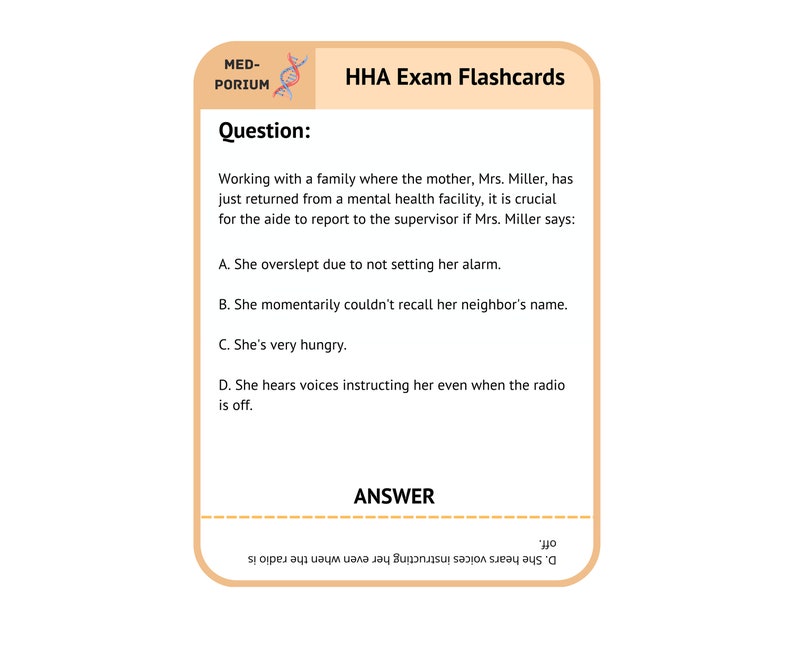 Home Health Aide (HHA) Certification Exam Flashcards - Etsy