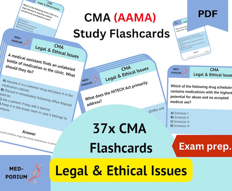 CMA (AAMA) Exam Flashcards: Legal and Ethical Issues - Etsy