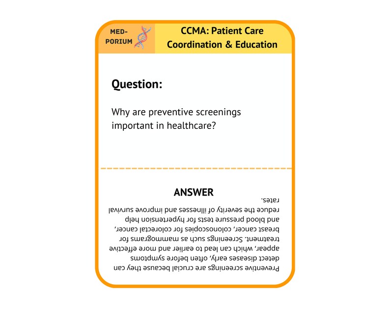 CCMA (NHA) Exam Flashcards: Patient Care Coordination & Education - Etsy