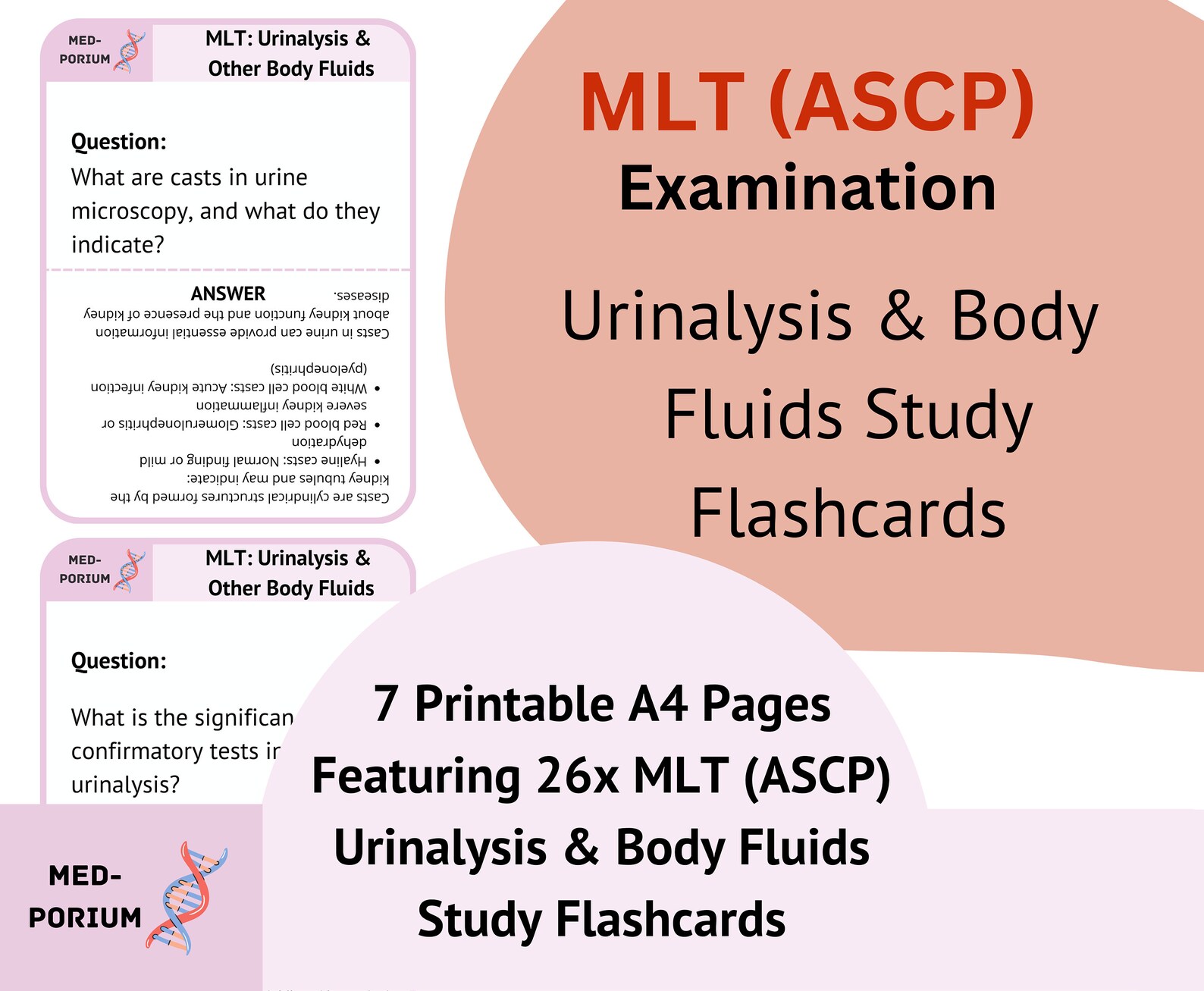 MLT (ASCP) Exam Flashcards: Urinalysis & Body Fluids - Etsy