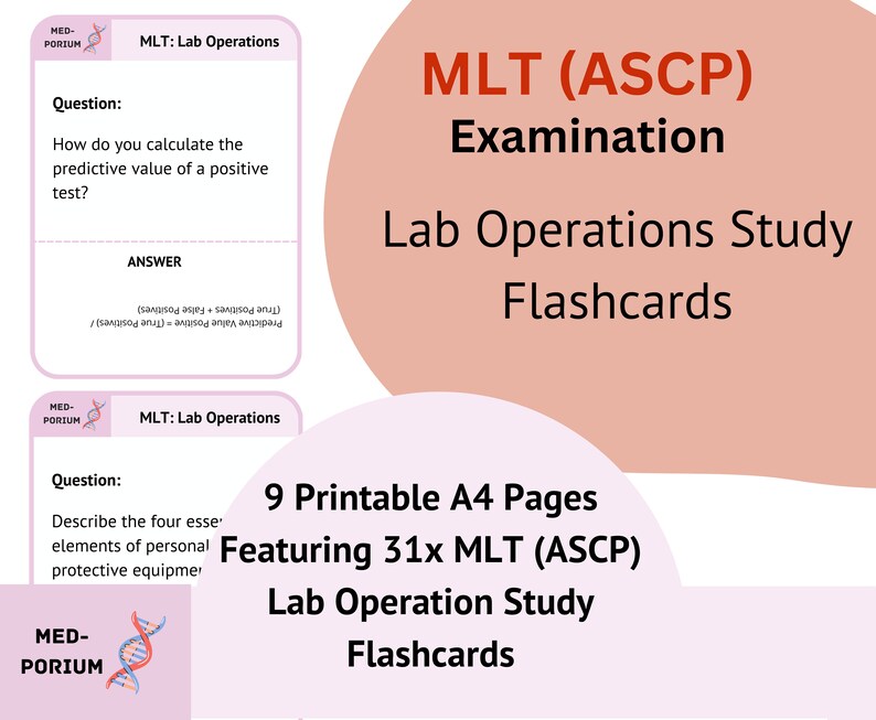 MLT (ASCP) Exam Flashcards: Laboratory Operations - Etsy