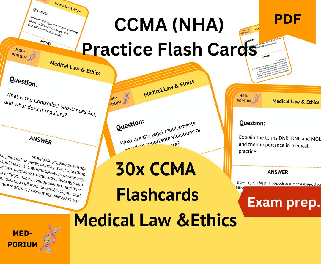 CCMA (NHA) Exam Flashcards: Medical Law & Ethics - Etsy