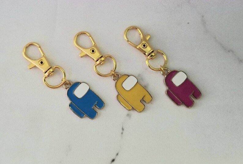 Among Us Gold Tone Hook Dangle or Clip on Earrings or Zipper Pull ...