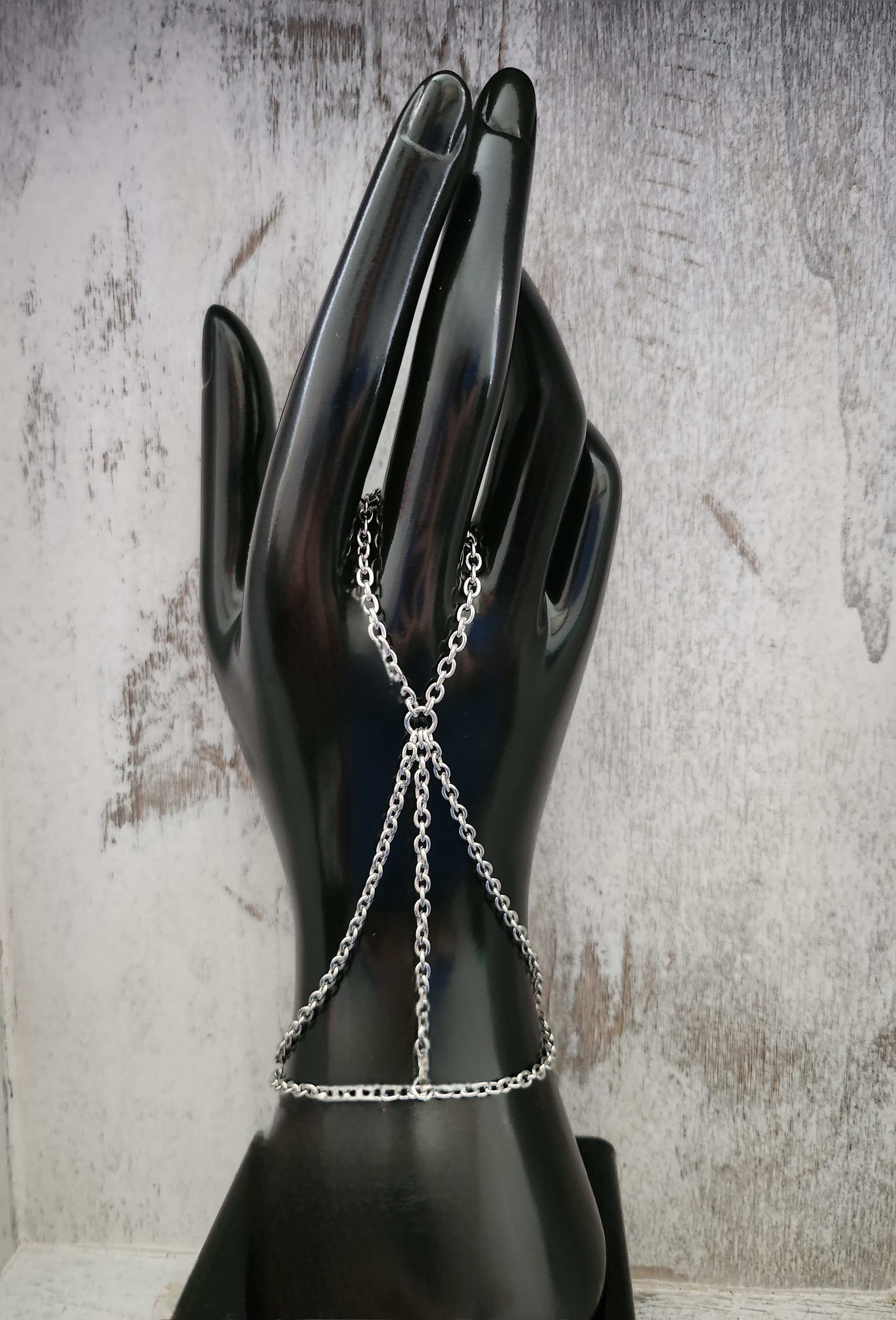 Boho Layered Hand Chain Finger to Wrist Bracelet 7" or 8" Stainless ...