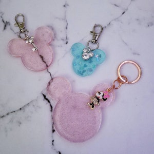 Mickey Head Resin Mouse Keychain or Zipper Pull With Minnie or Mickey ...