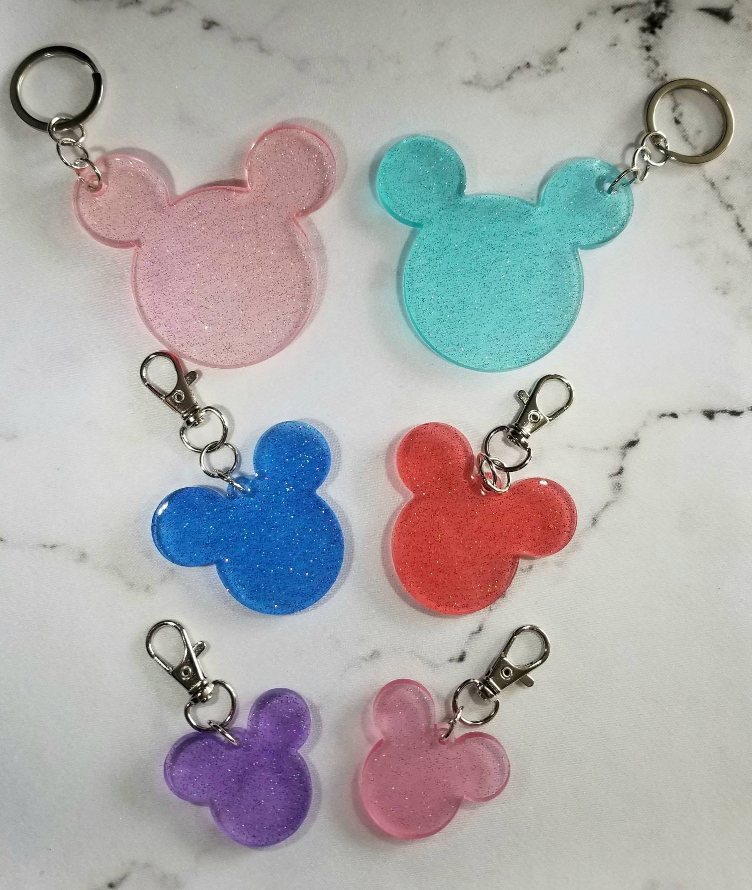 Mouse Head Inspired Resin Keychain or Zipper Pull With Boy or Girl ...