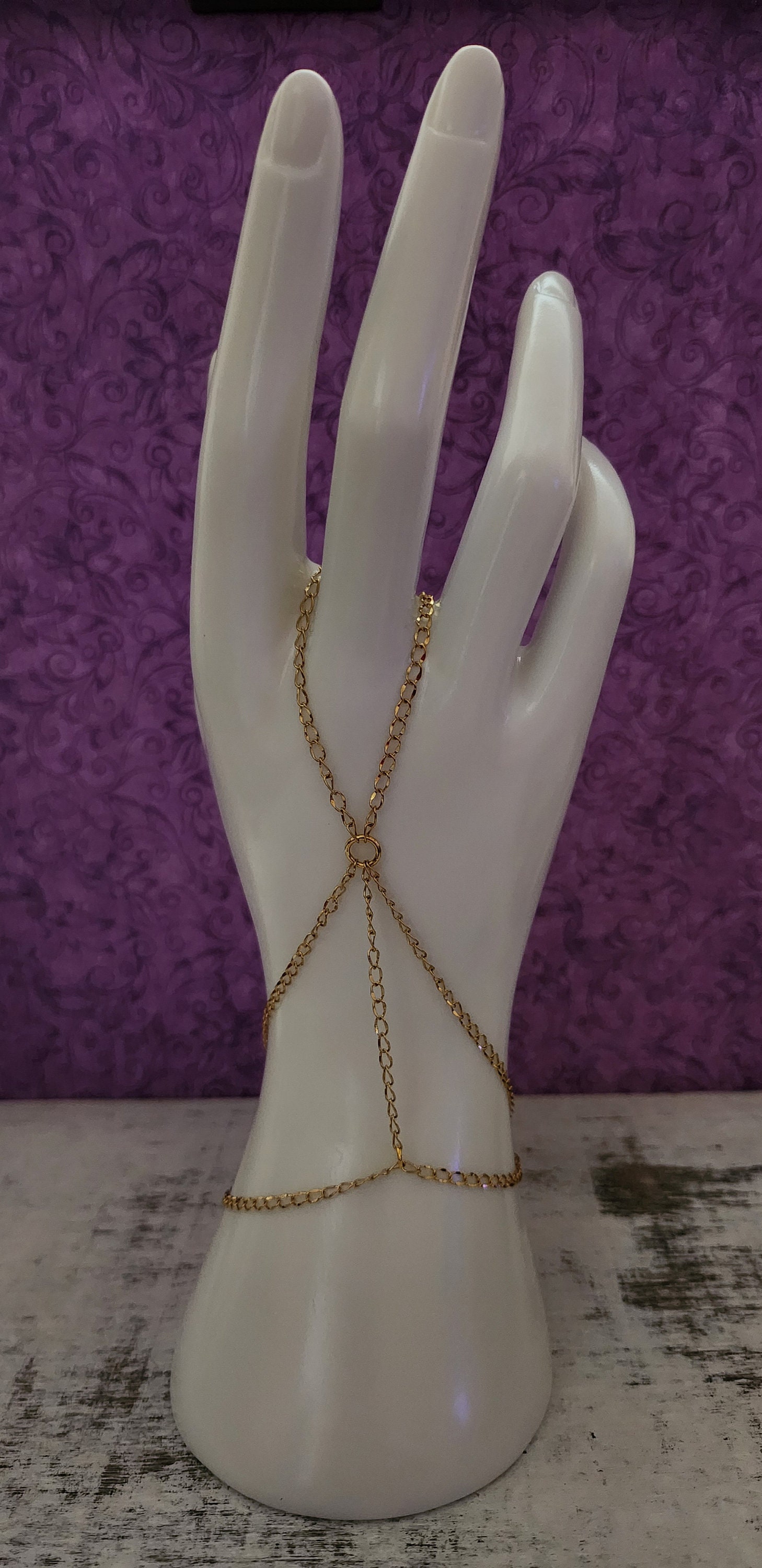 Boho Layered Hand Chain Finger to Wrist Bracelet 7" or 8" Stainless ...
