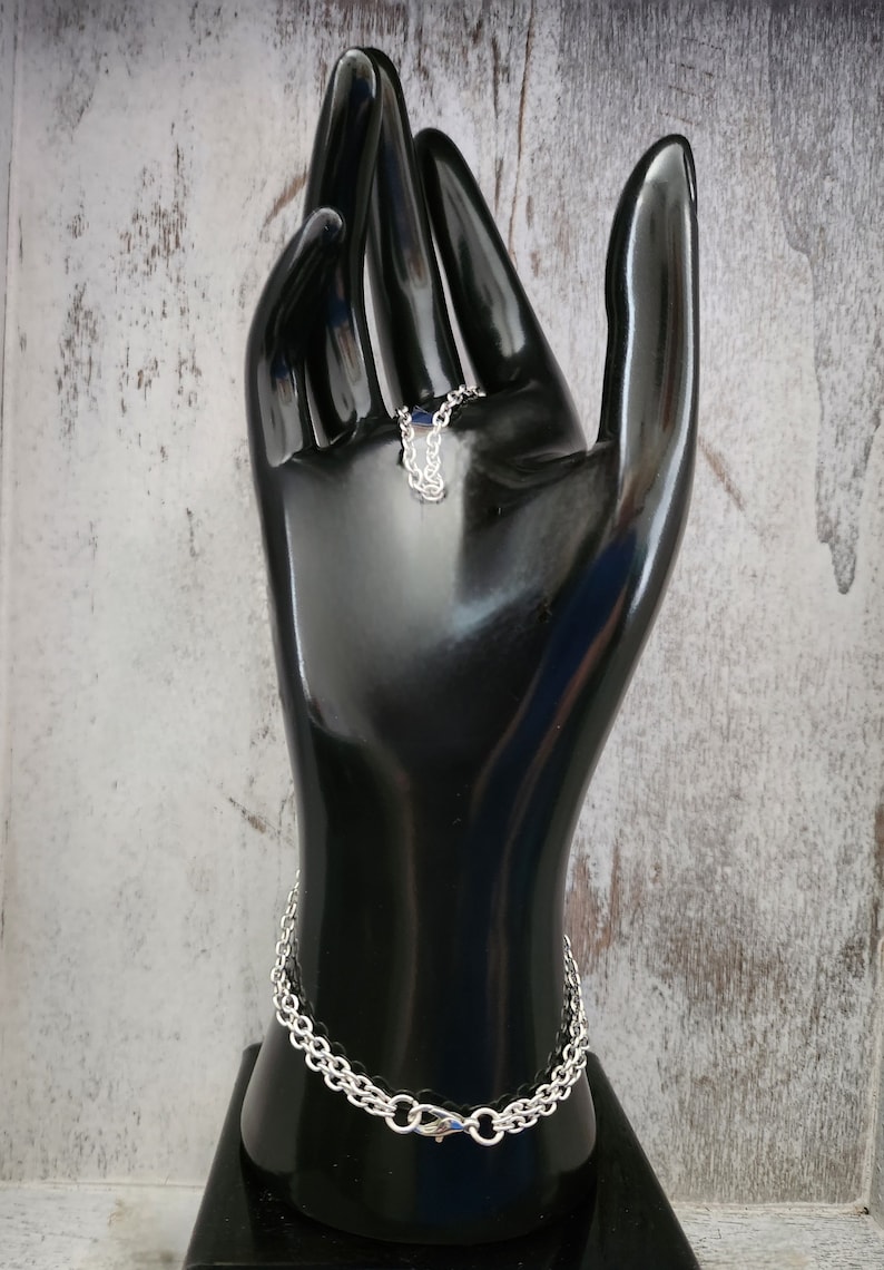 Boho Layered Hand Chain Finger to Wrist Bracelet 7" or 8" Stainless ...