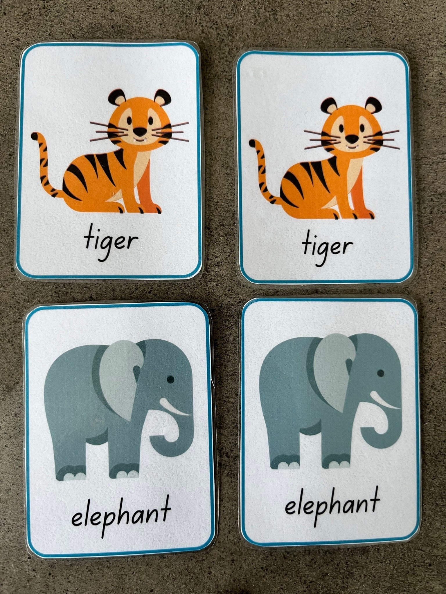 Printable Animal Matching Card Game, English - Etsy