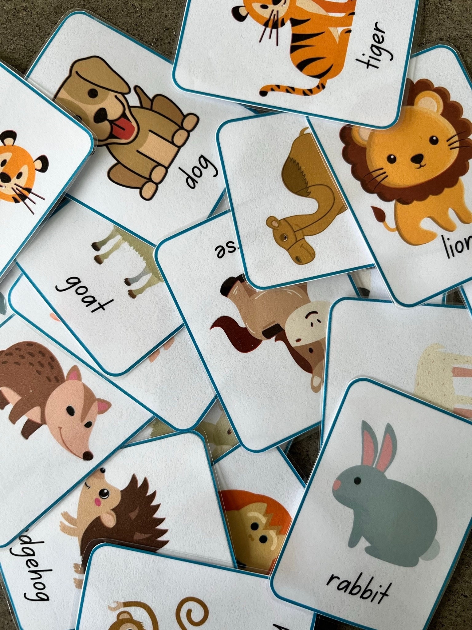 Printable Animal Matching Card Game, English - Etsy