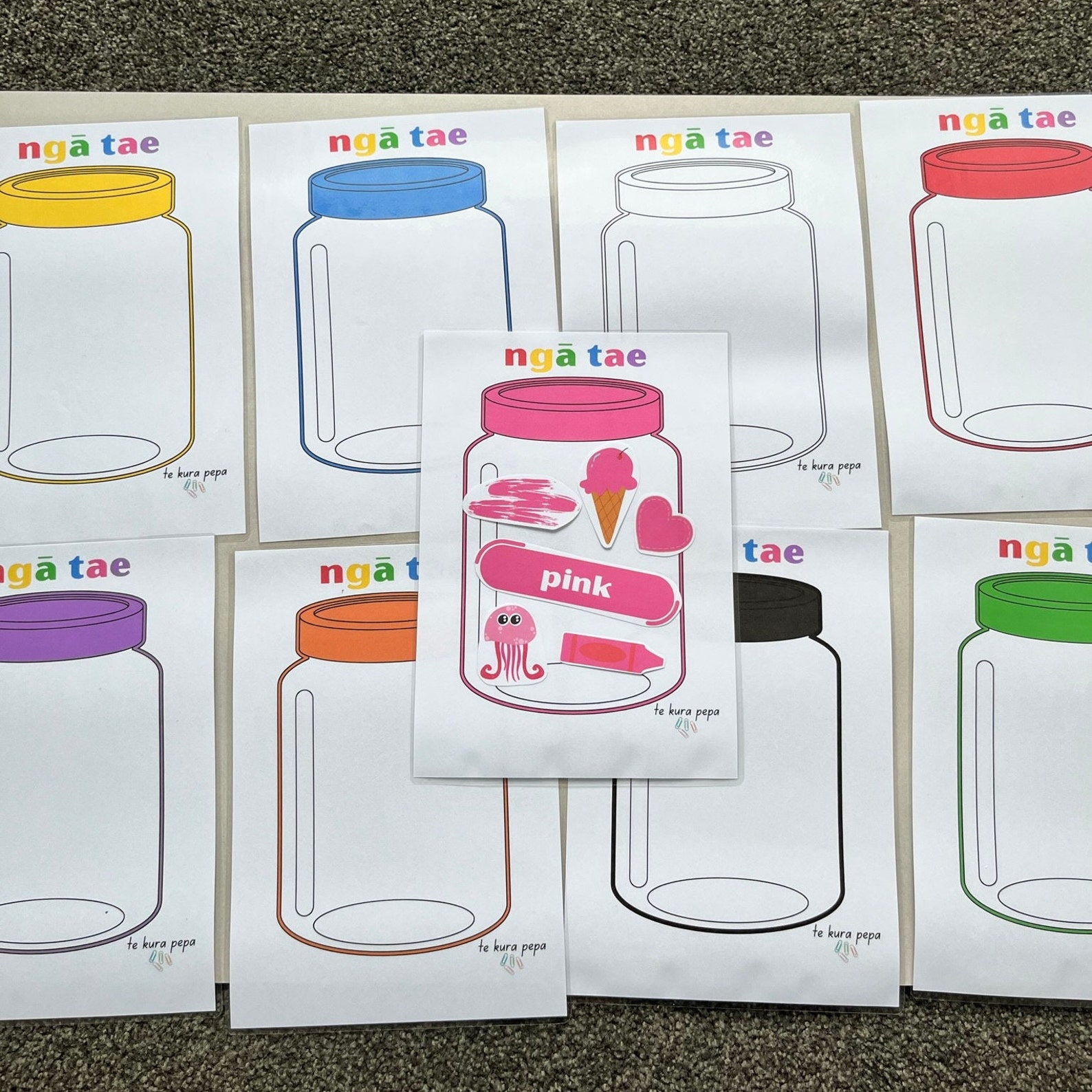 Printable Colour Matching Game, Te Reo Maori and English - Etsy