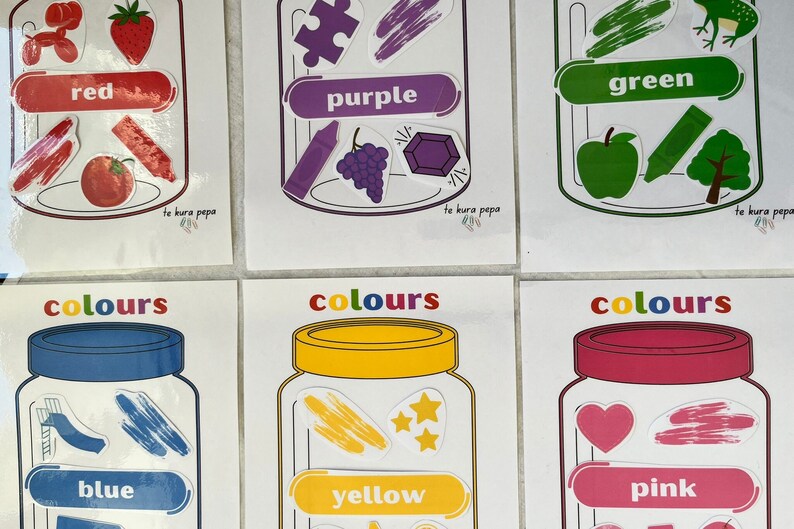 Printable Colour Matching Game, English - Etsy