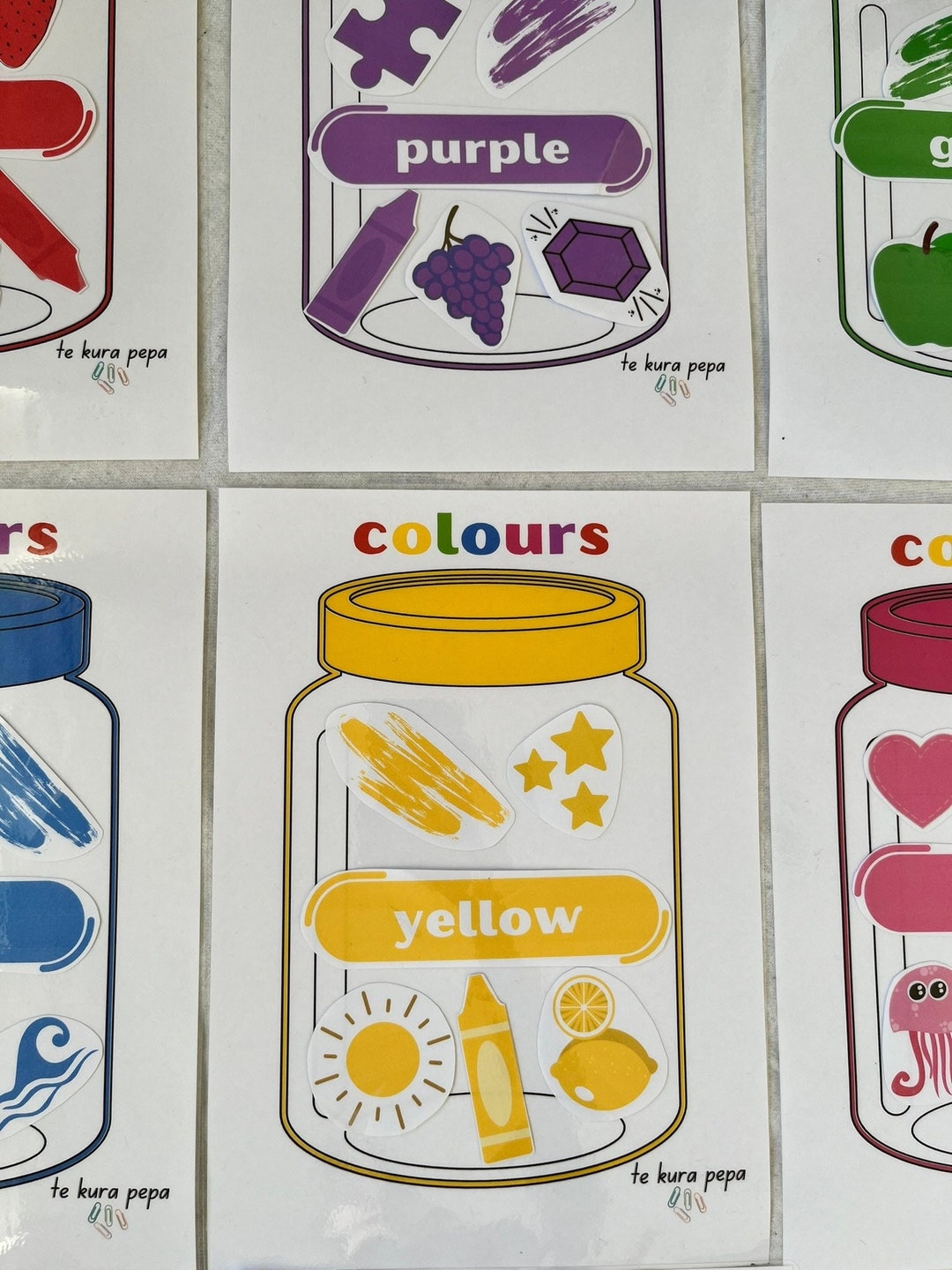 Printable Colour Matching Game, English - Etsy
