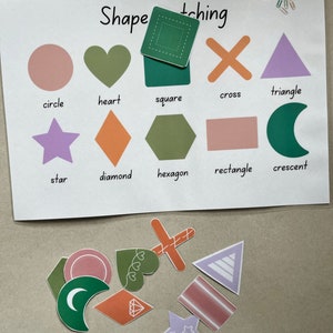Printable Shape Matching Game, English - Etsy