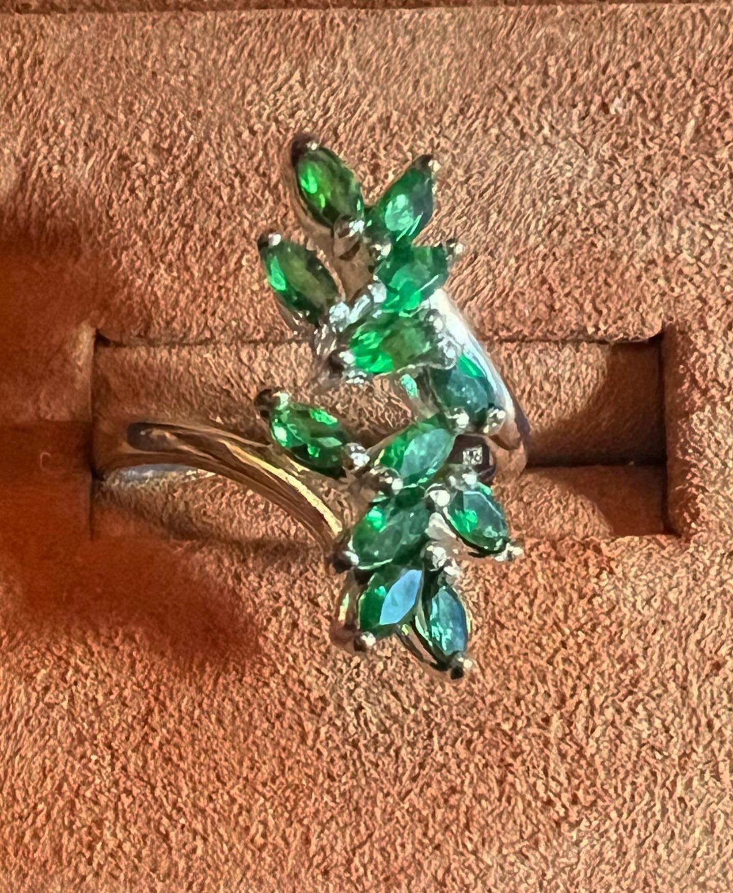 Vintage Ring Nevada Silver Mines, With Emerald Stone. Sz5 - Etsy