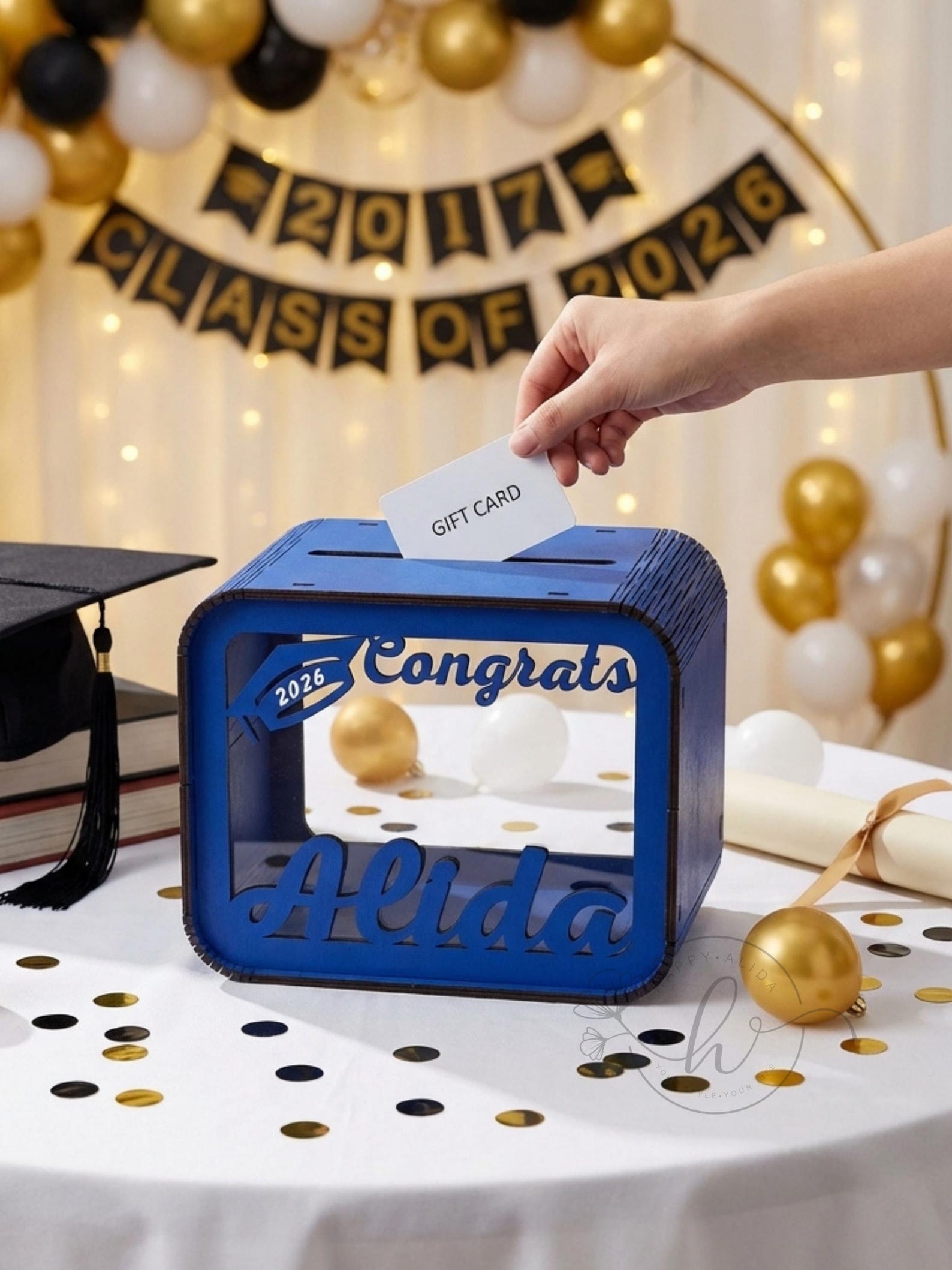Personalized Graduation Card Box 2026, Grad Memory & Keepsake Box, Card ...